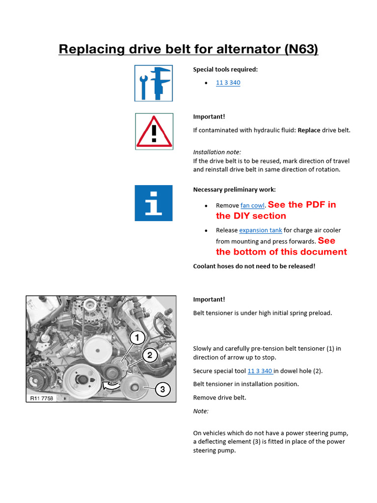 BMW F Series Alternator Drive Belt | PDF | Belt (Mechanical ...