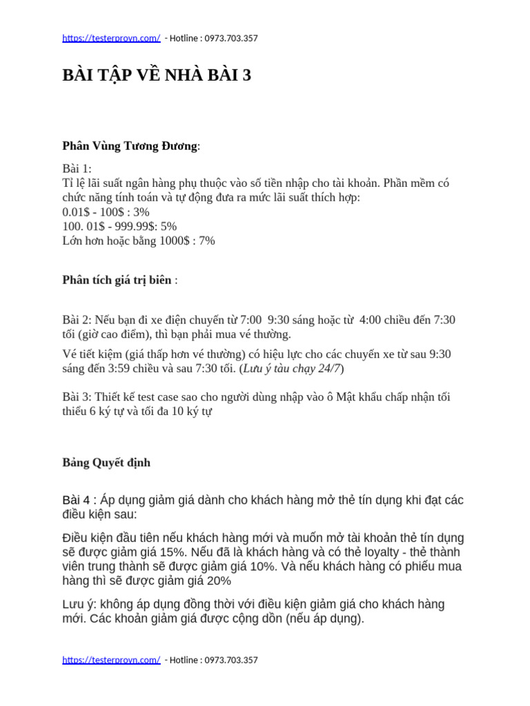 De Bai Tap Bài 3 | PDF