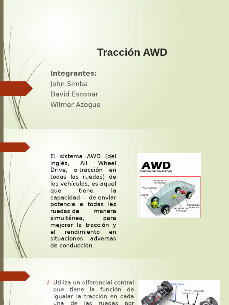 Tracción AWD | PDF | Tracción en las cuatro ruedas | Vehículo de motor