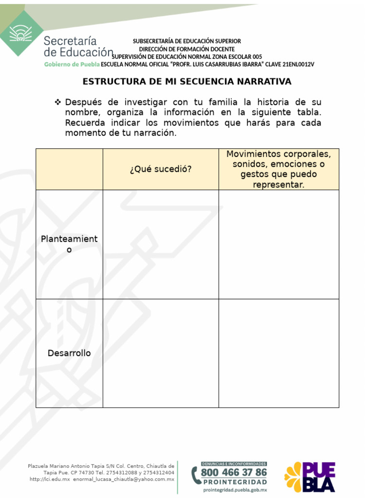 Estructura de Secuencia Narrativa | PDF