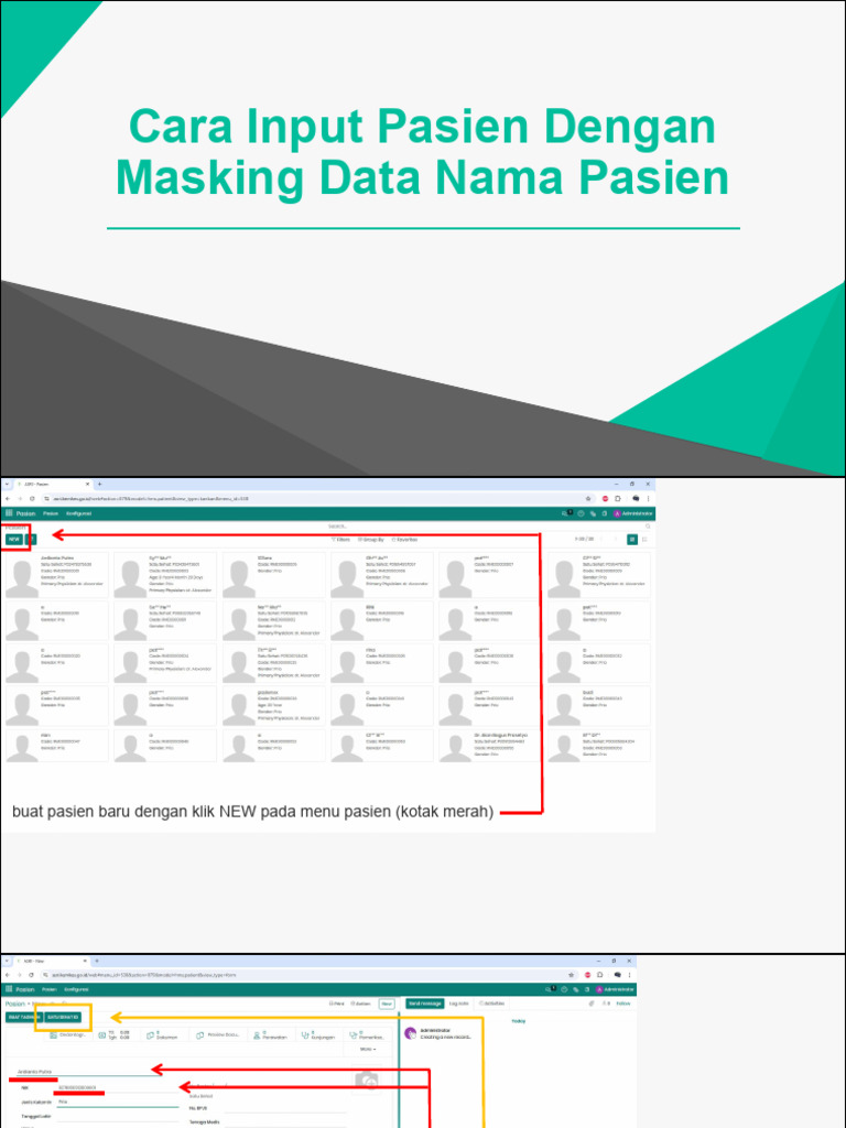 Cara Input Pasien Dengan Masking Data Nama | PDF