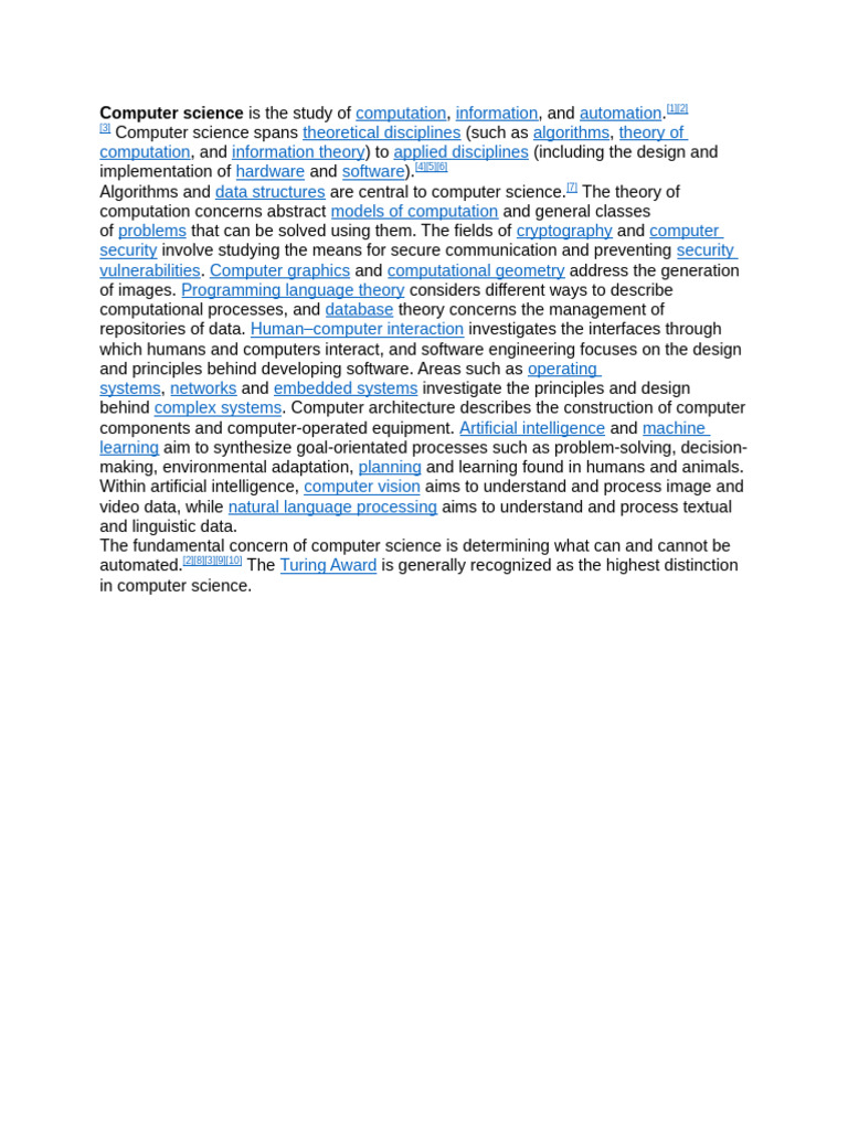 Overview of Computer Science Fields | PDF
