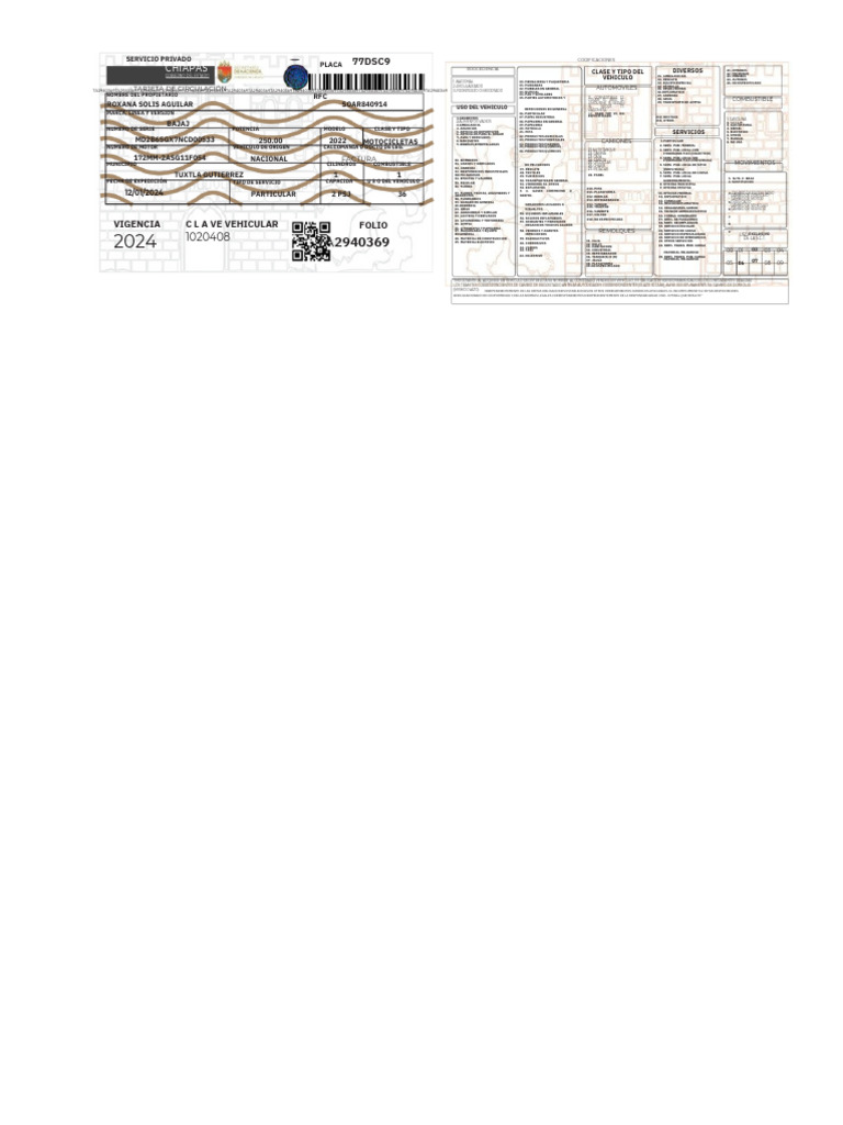Tarjeta De Circulacion Chiapas9.pdf_20250114_14554 | PDF | Autobús | Transporte de tierra