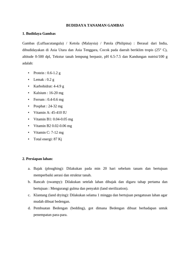 BUDIDAYA TANAMAN GAMBAS | PDF