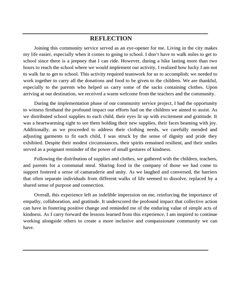 NSTP Reflection | PDF