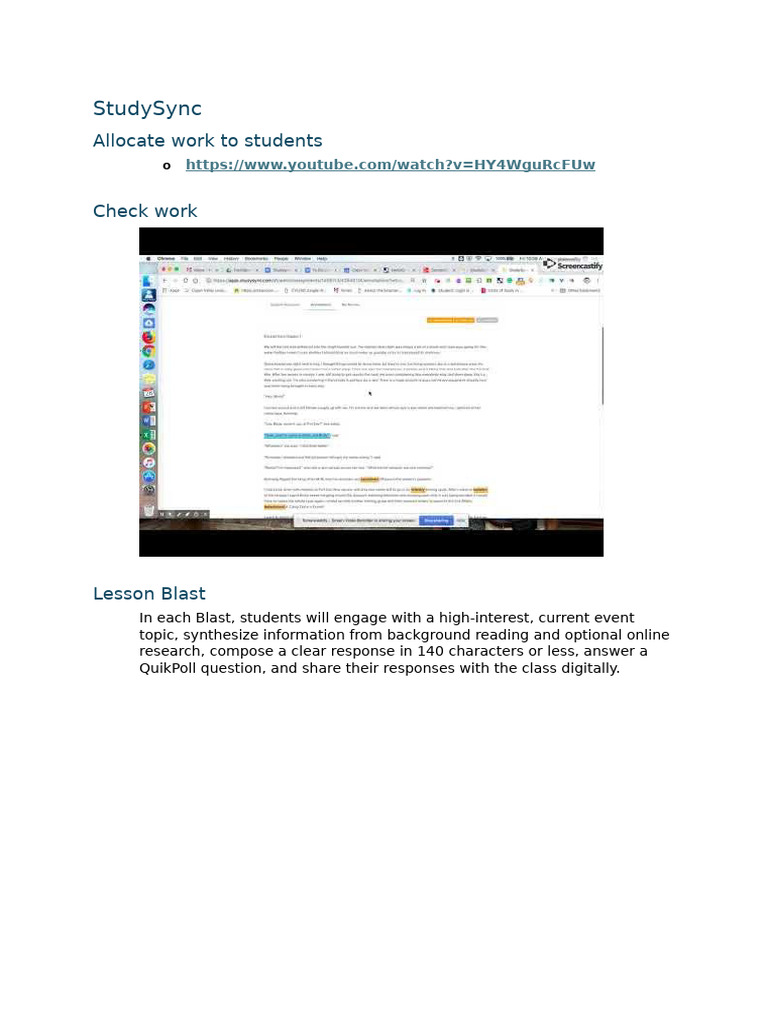 StudySync and Managebac How To Do | PDF
