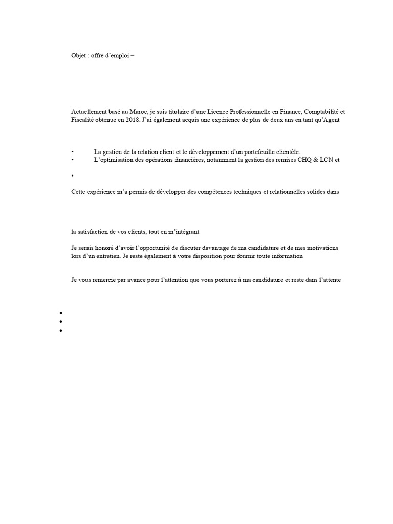 Candidature Guichetier Crédit Agricole | PDF