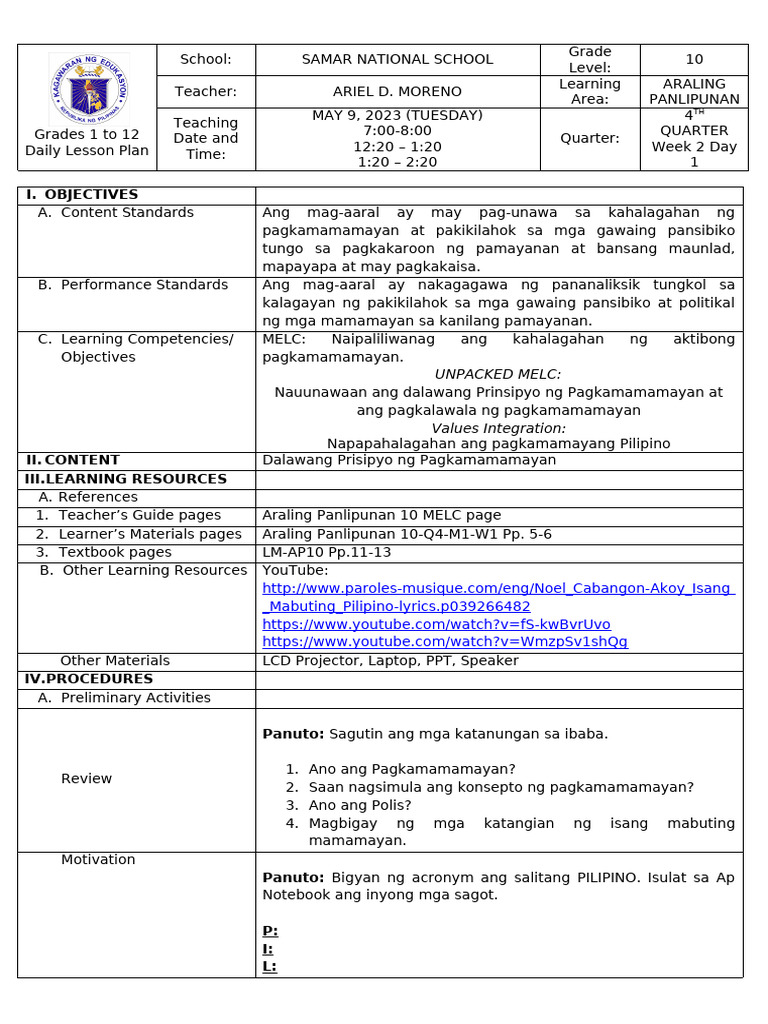 2 - Prinsipyo NG Pagkamamayan | PDF