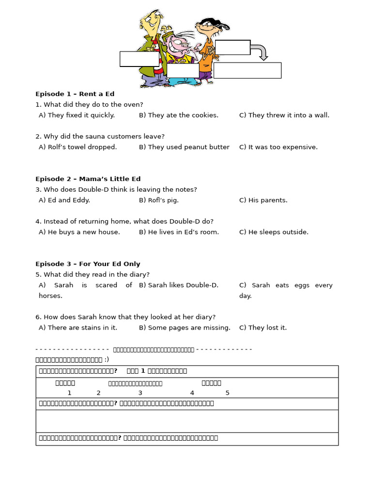 Ed Edd n Eddy Worksheet Final | PDF