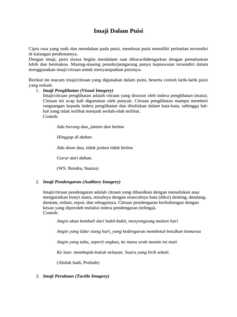 Imaji Dalam Puisi | PDF