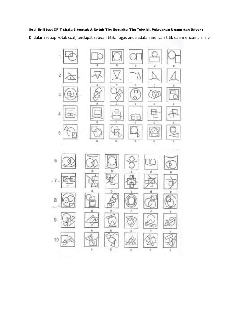 Soal Drill Test CFIT Skala 3 Bentuk A Untuk Tim Security | PDF