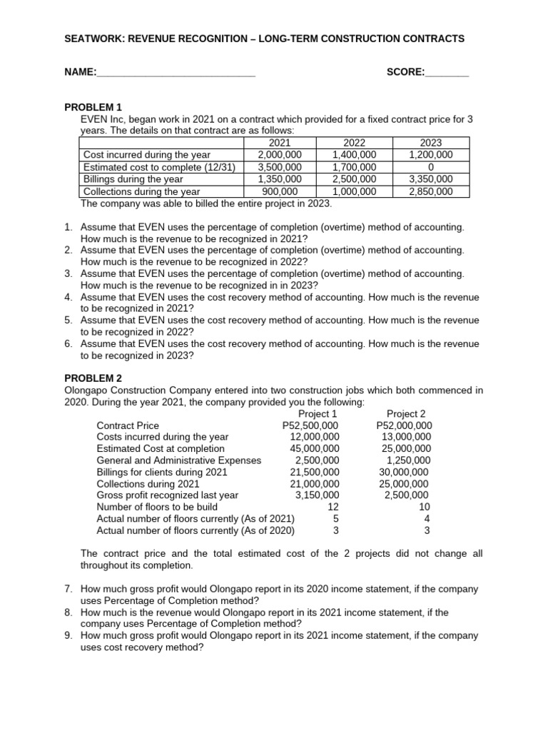Long-Term Construction Contracts | PDF | Income Statement | Income