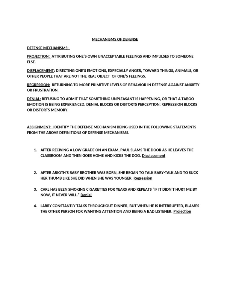 Understanding Defense Mechanisms | PDF