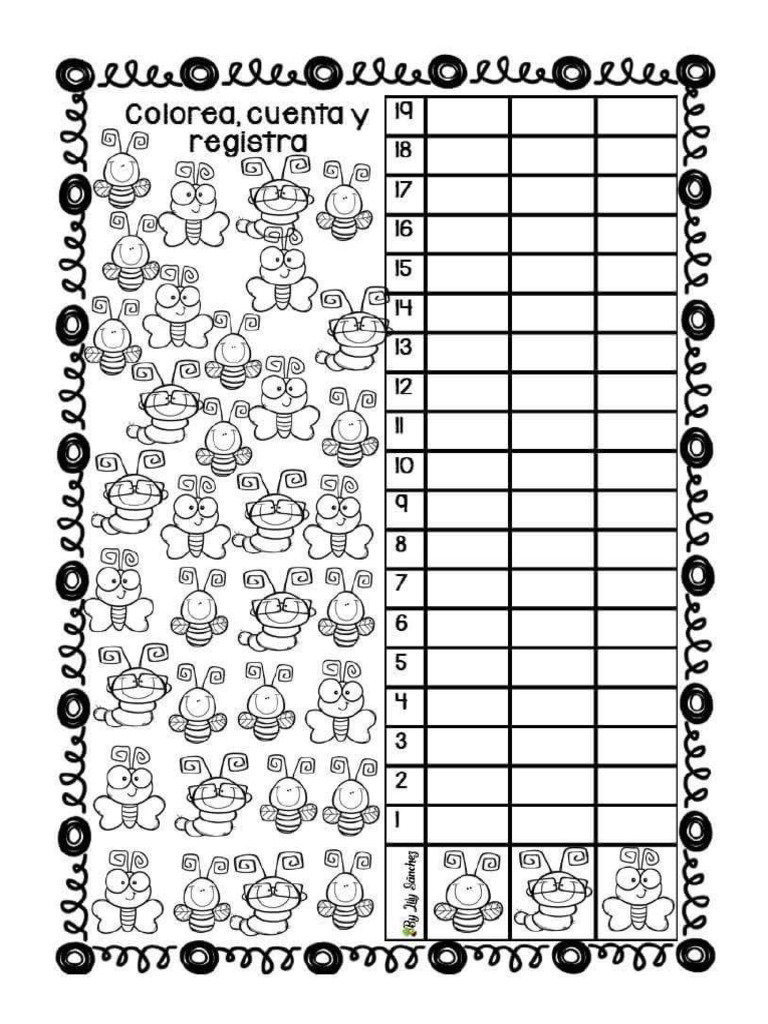 Hojas de ejercicios de contar y registrar | PDF