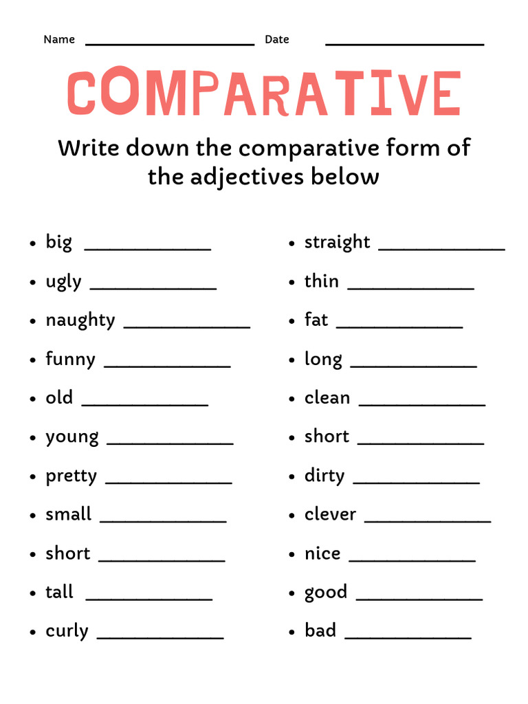 Comparative Exercise | PDF