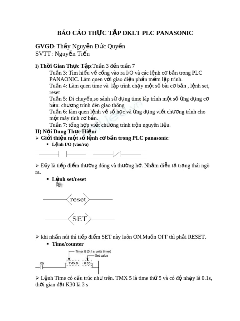 Bao Cao THC TP DKLT PLC Panasonic | PDF