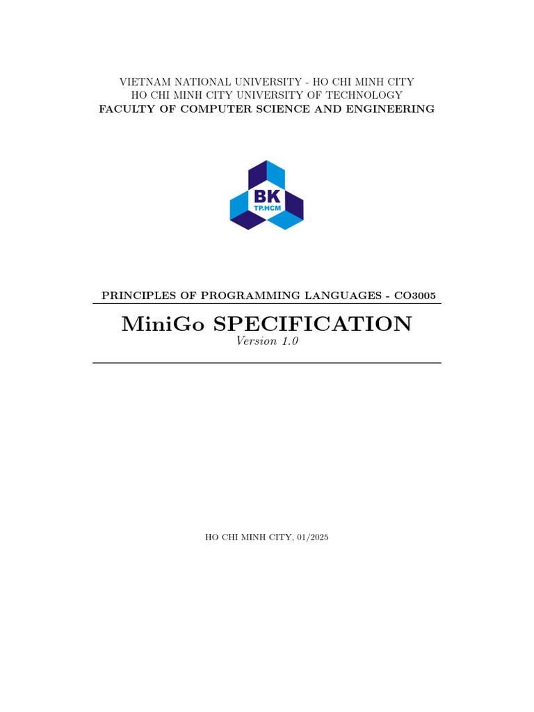MiniGo Spec | PDF | Parameter (Computer Programming) | Data Type