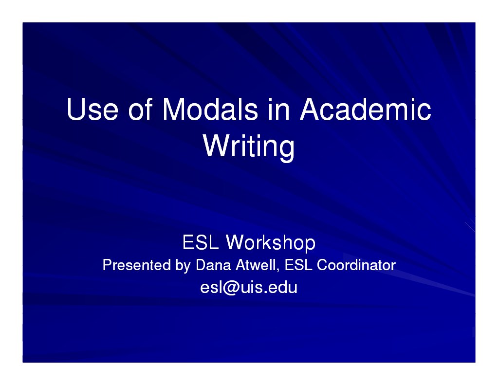 Modals in Academic Writing Explained | PDF | Ellipsis | Verb