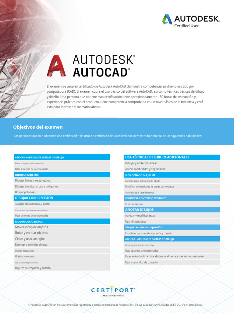 ACU AutoCAD Exam Objectives | PDF | Cad automático | Informática