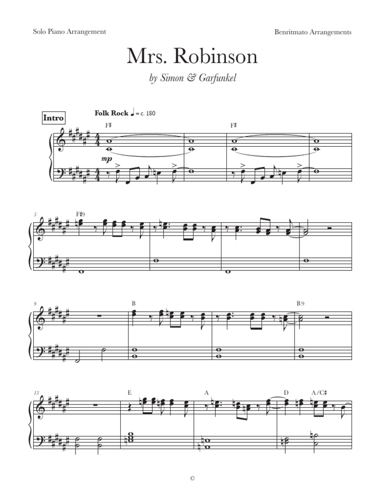 Mrs. Robinson - Score | PDF