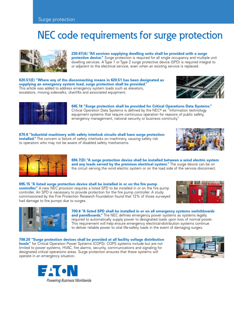 NEC Code Requirements Surge Devices SA158003EN | PDF | Electrical ...