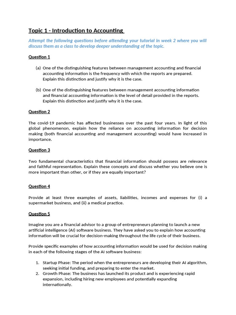 Topic 1 Tutorial Questions | PDF | Information | Artificial Intelligence