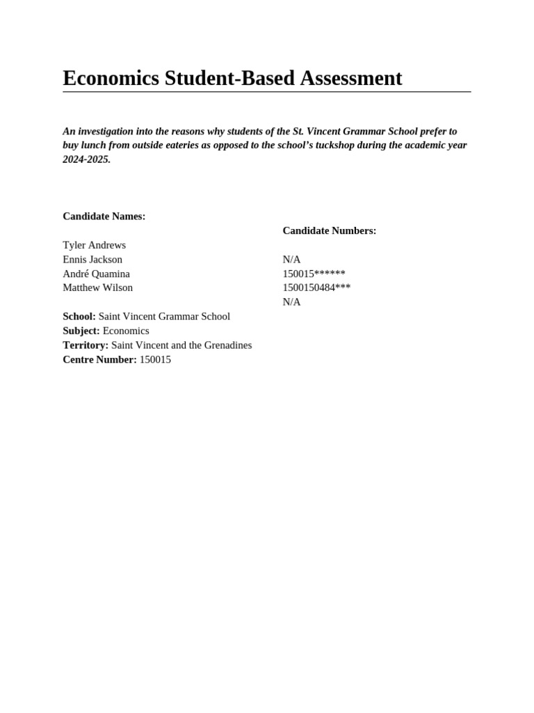 André Quamina Et Al (1) | PDF | Economics | Questionnaire