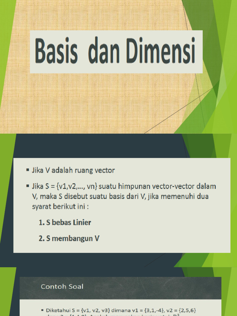 Pertemuan 10 Basis Dan Dimensi 011221 | PDF