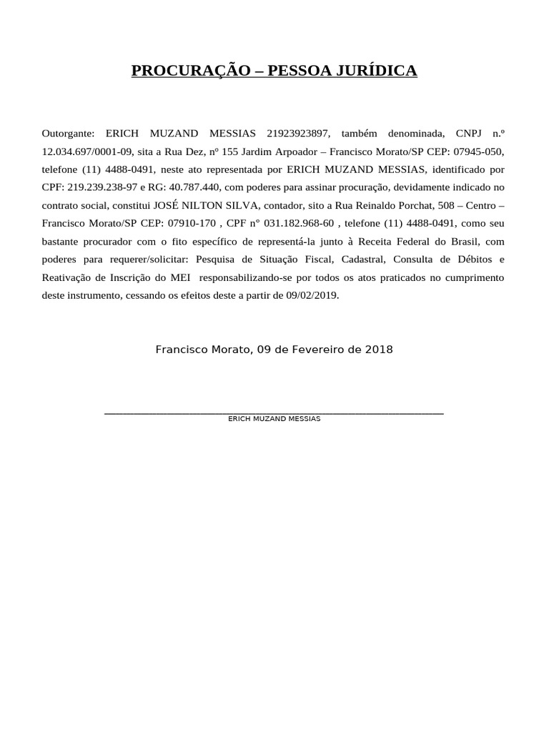 Modelo de Procuracao Pessoa Juridica | PDF