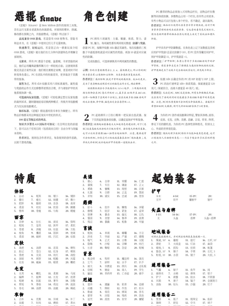恶棍 Knave 1.0 中文版 v2024-7-18 | PDF