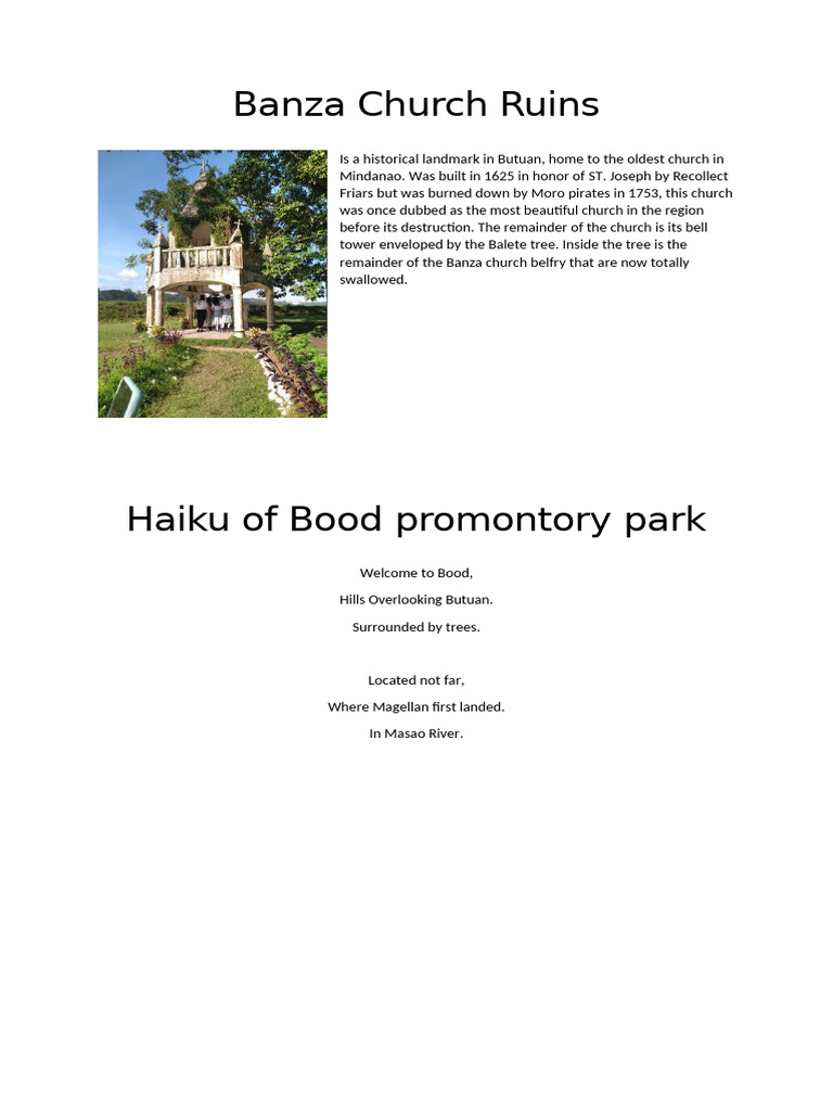 Banza-church-ruins-and-Haiku-of-bood-promontory-park | PDF