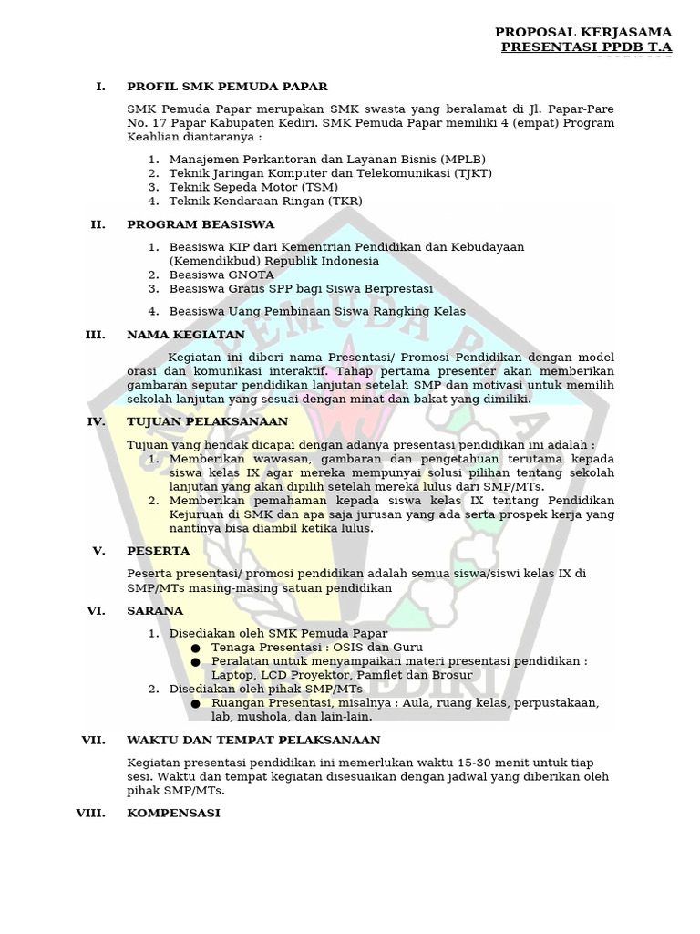 Proposal Presentasi Ke Sekolah | PDF