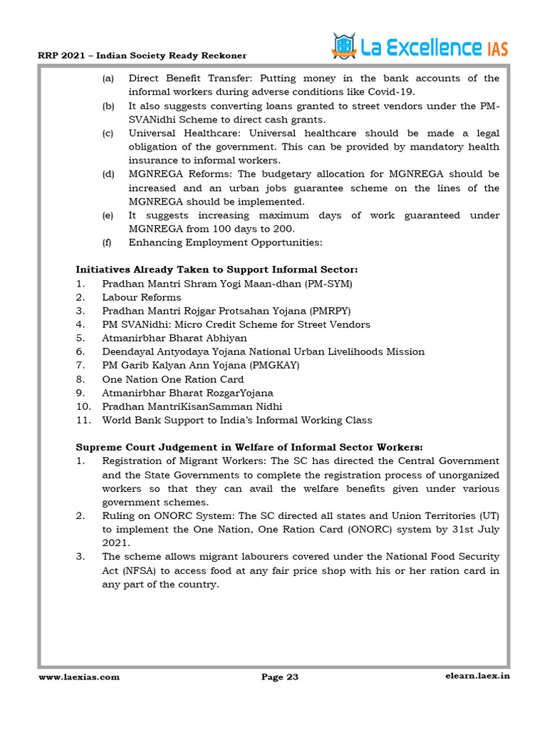 RRP Mains 2021 Indian Society Ready Reckoner 26 30 | PDF | Cost Of Living | Family