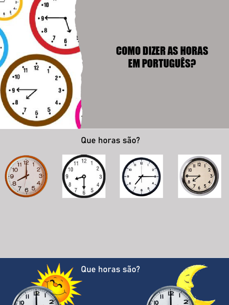 Como Dizer as Horas em Português | PDF