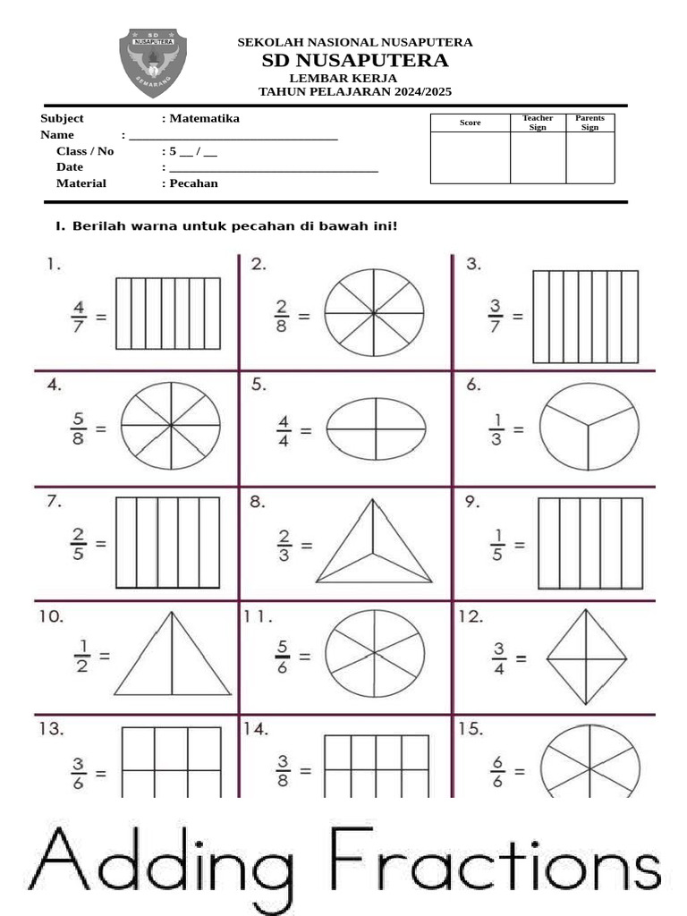 LKPD Pecahan 1 | PDF