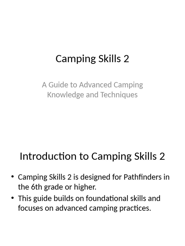 Advanced Camping Skills Guide | PDF | Camping | Baking