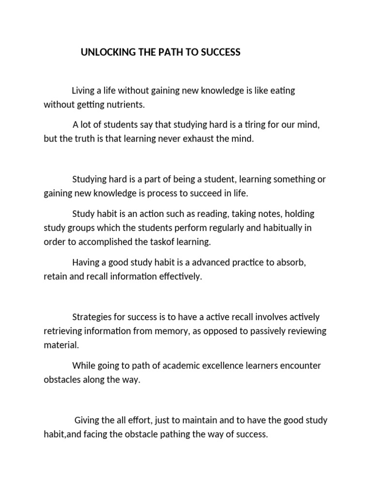 Study Habits for Academic Success | PDF