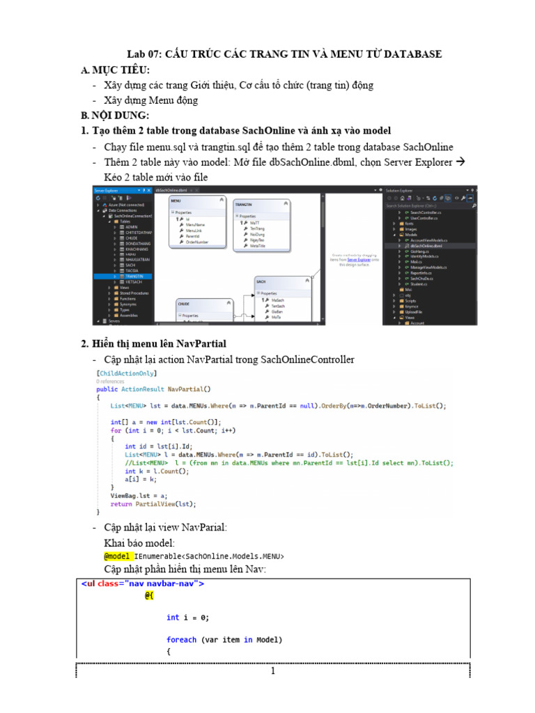 Lab07.TrangTin Menu | PDF