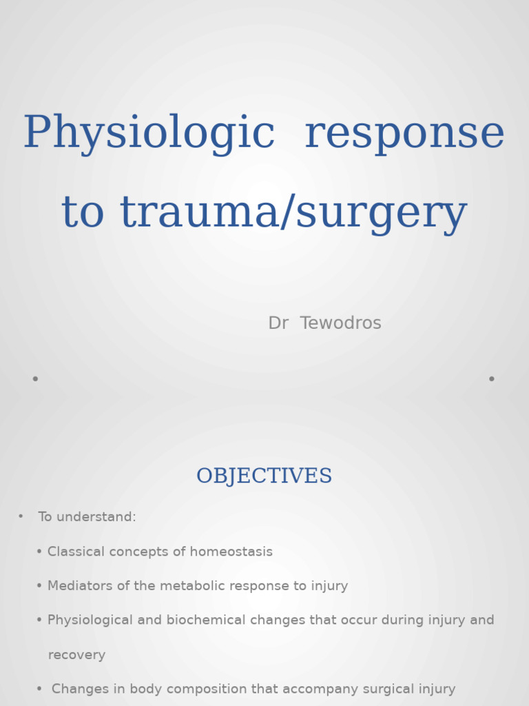 Metabolic Response (Dr. Tewodros, 2022) | PDF | Inflammation | Cytokine
