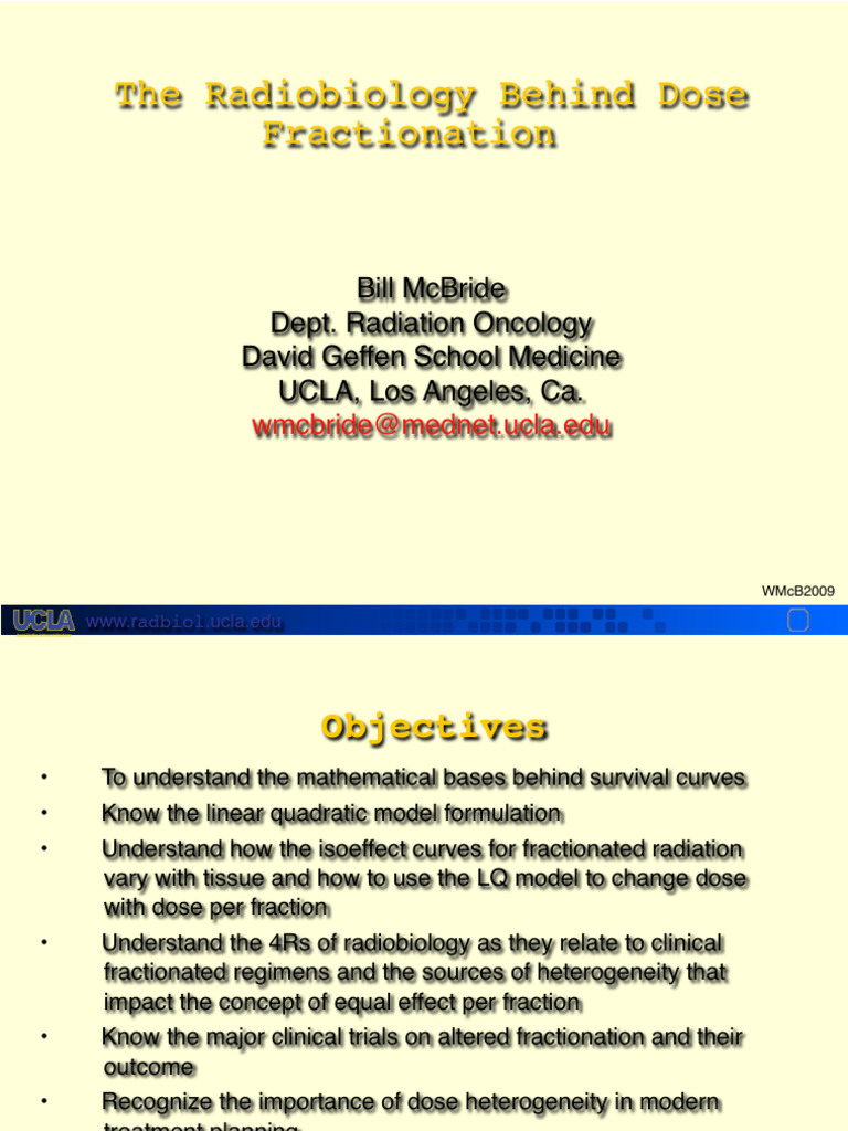 Updated7.Radiobiology Behind Dose Fractionation ATB | PDF | Radiation ...