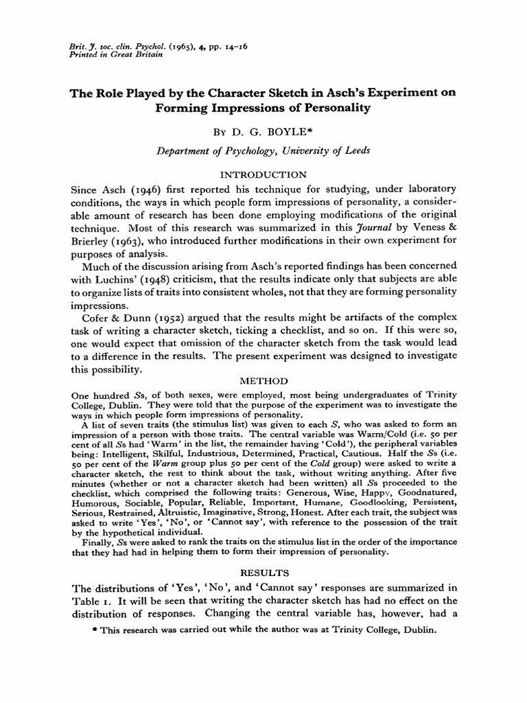 boyle1965 | PDF | Experiment | Behavioural Sciences