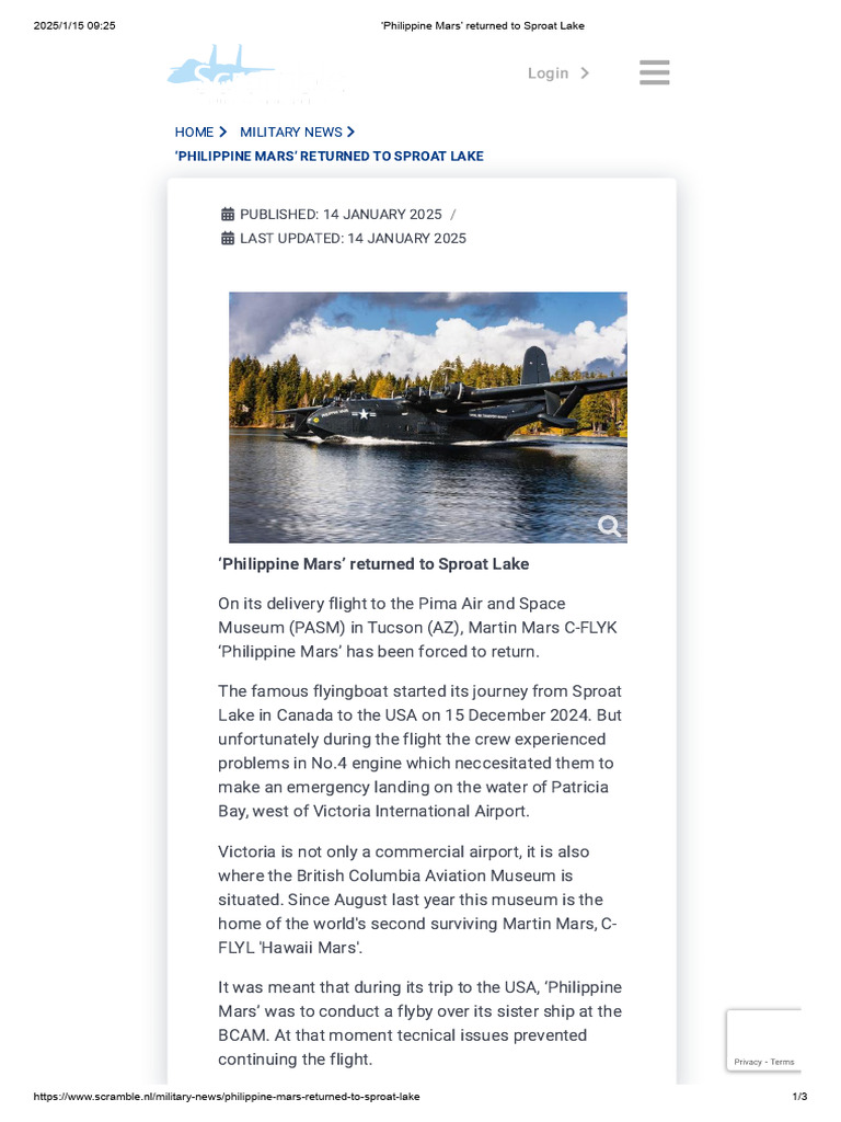 Philippine Mars Emergency Landing Update | PDF | Aviation | Aircraft