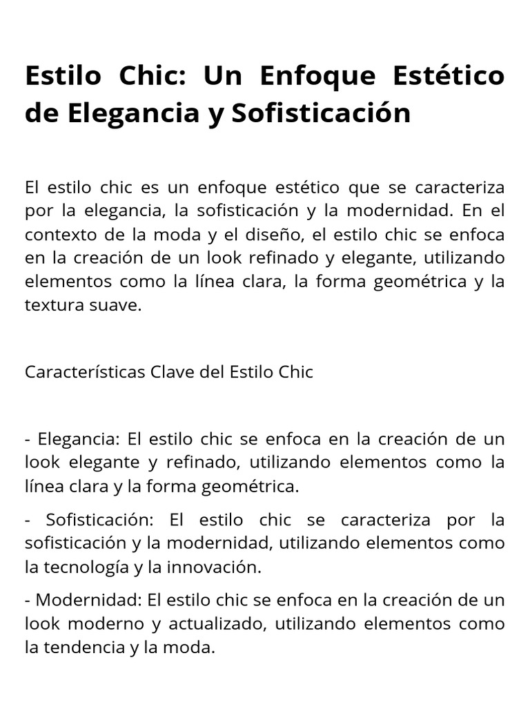 Chic | PDF | Moda | Minimalismo