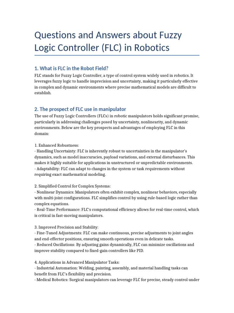 Fuzzy_Logic_Controller_Robotics_Prospects | PDF | Robotics | Machine ...