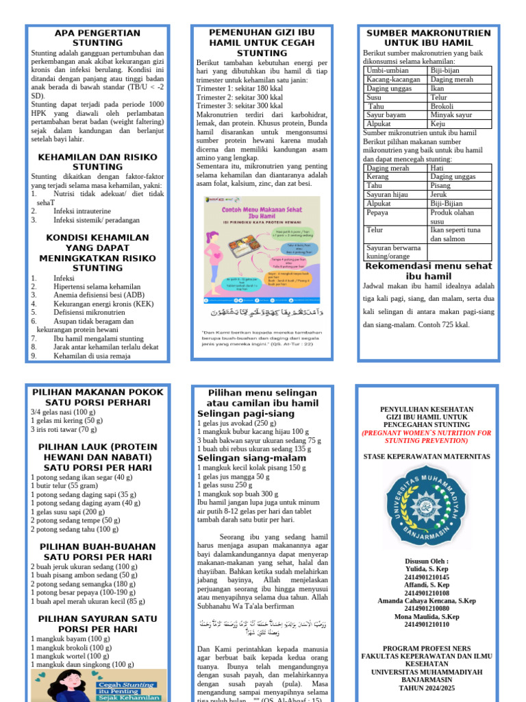 LEAFLET_GIZI_BUMIL_CEGAH_STUNTING_OKE | PDF