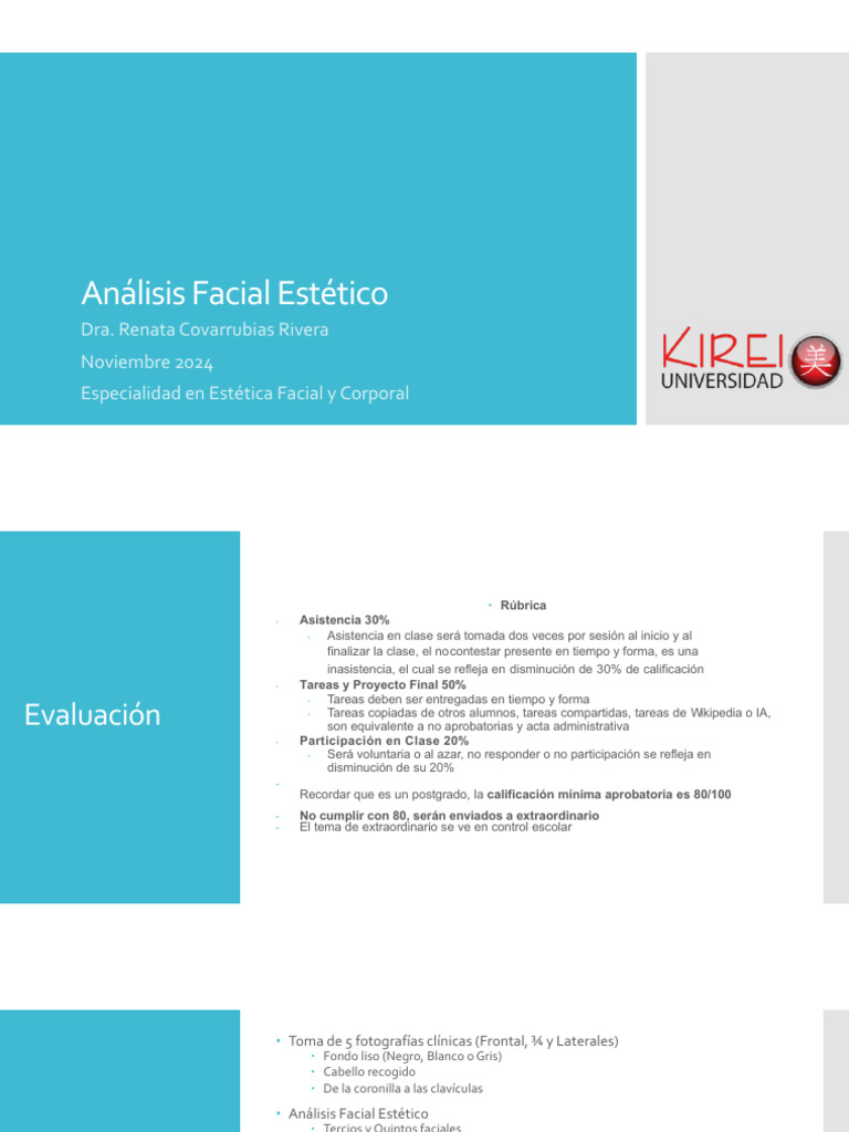 Analisis Facial Estetico- Clase Dr. Renata | PDF | Medicina CLINICA