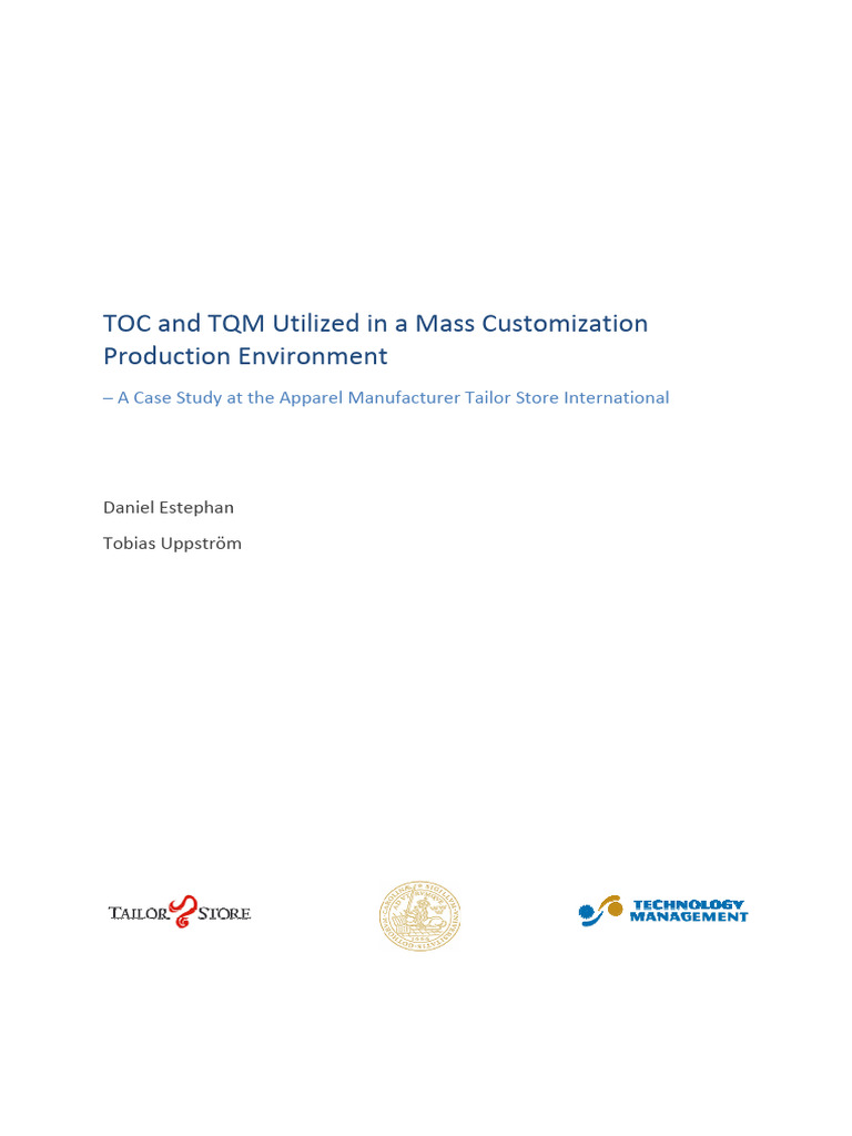 Case Study Tailor Store Pdf Methodology Quantitative Research