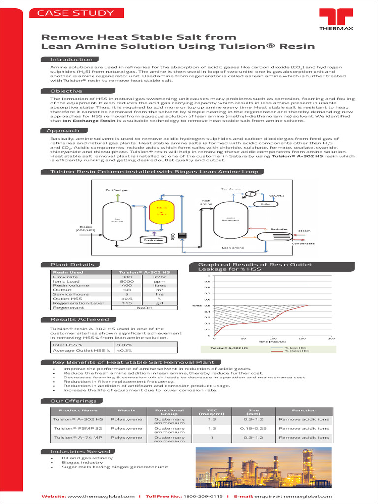 Heat Stable Salt Removal | PDF | Amine | Chemical Substances