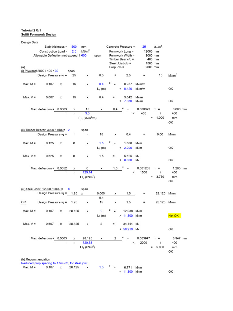 CON4318 - Tutorial - Soln T2 Q1 | PDF | Civil Engineering | Architectural Elements