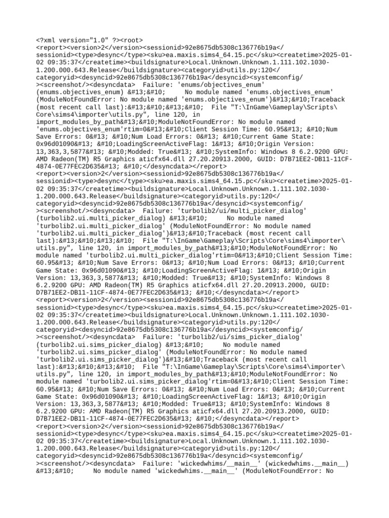 Sims 4 Mod Desync Report 27.20.20913 | PDF | Graphics Processing Unit | Computing